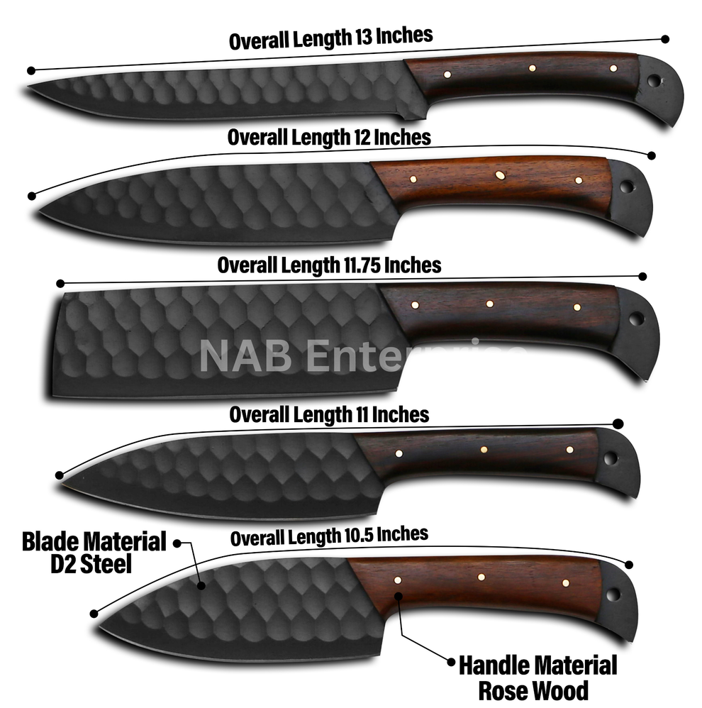 Carbon Steel Chef Set, BBQ Chef Set Hand Forged Chef Knives – Bull Bay ...